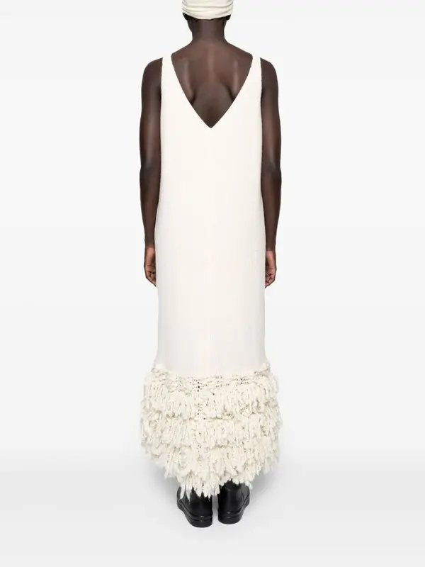 chinese dress ladies Puff Sleeve Tiered Maxi Dress in White 8
