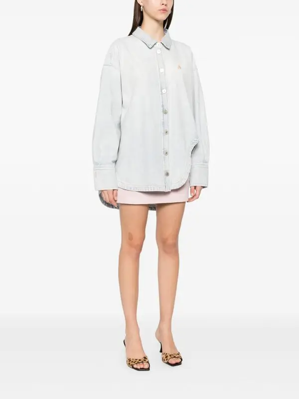 Attico Embroidered-logo Denim Shirt