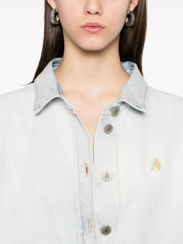 Attico Embroidered-logo Denim Shirt