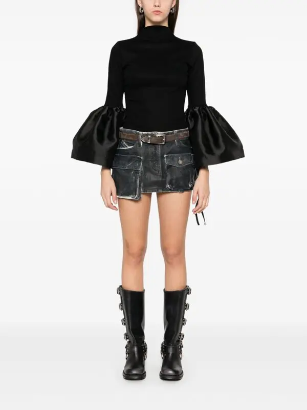 MARQUES' ALMEIDA Flared-cuff Top - Black