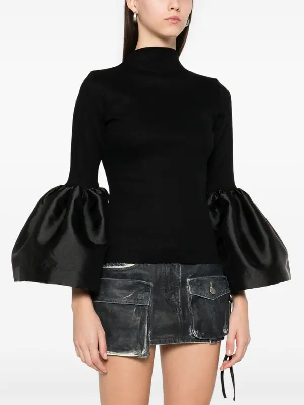 MARQUES' ALMEIDA Flared-cuff Top - Black