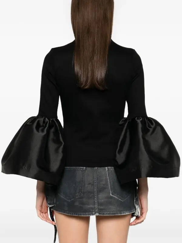 MARQUES' ALMEIDA Flared-cuff Top - Black