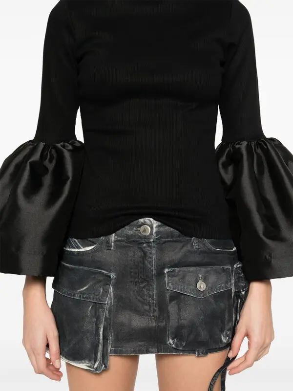 MARQUES' ALMEIDA Flared-cuff Top - Black