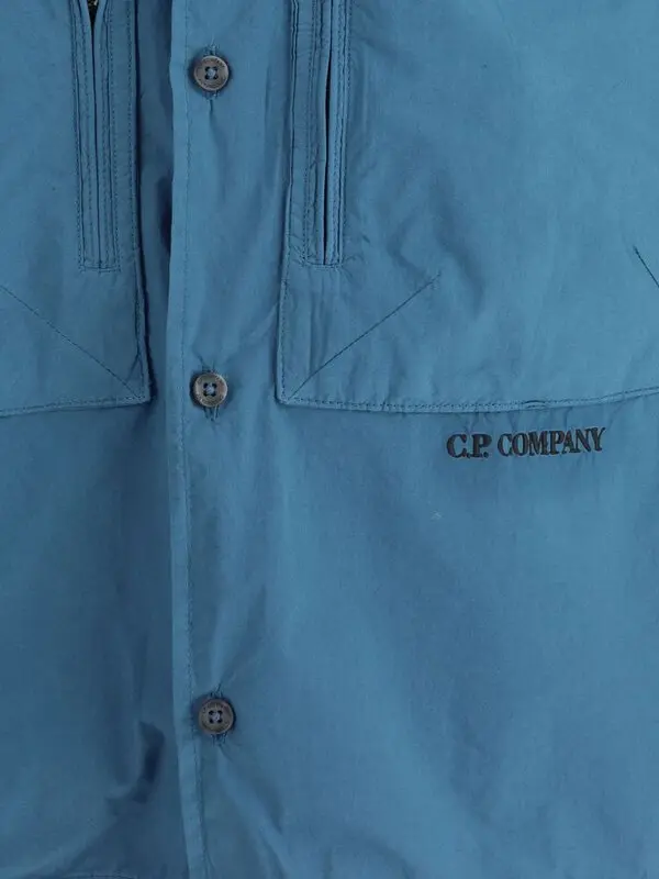 C.P. COMPANY Logo-embroidered Shirt - Blue