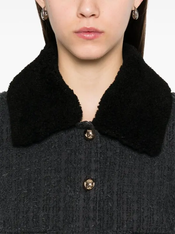 SELF-PORTRAIT Textured Denim Jacket