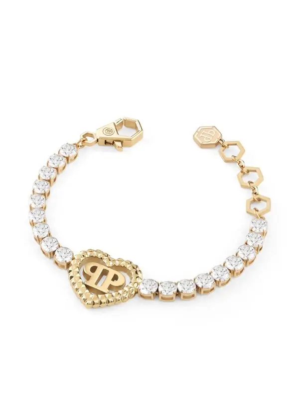 Philipp Plein Rocked Hearts Tennis Bracelet - Gold