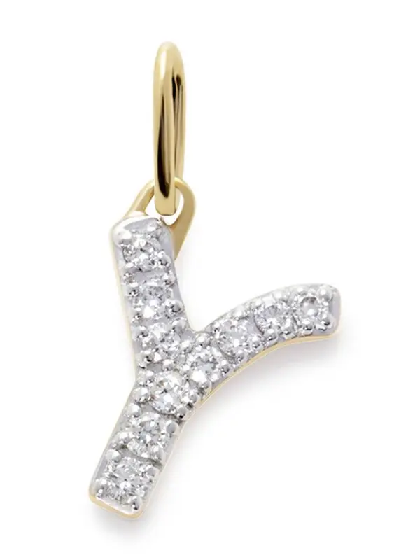 Monica Vinader 14k Yellow Diamond "y" Pendant - Gold