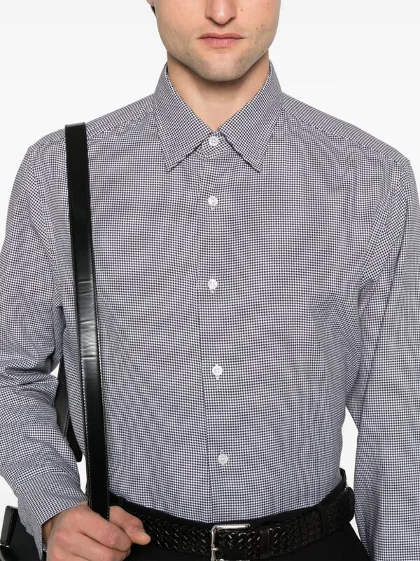 Brioni Houndstooth-pattern Shirt