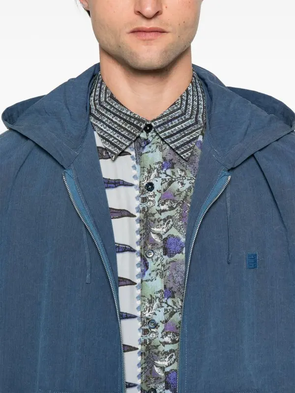 Givenchy 4g-motif Cotton Hoodie - Blue