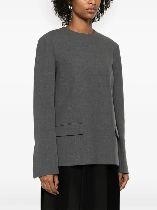 TOTEME Mélange-effect Blouse - Grey