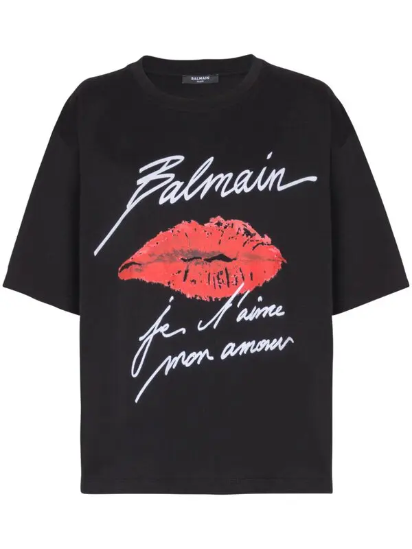 Balmain Kiss-print T-shirt - Black