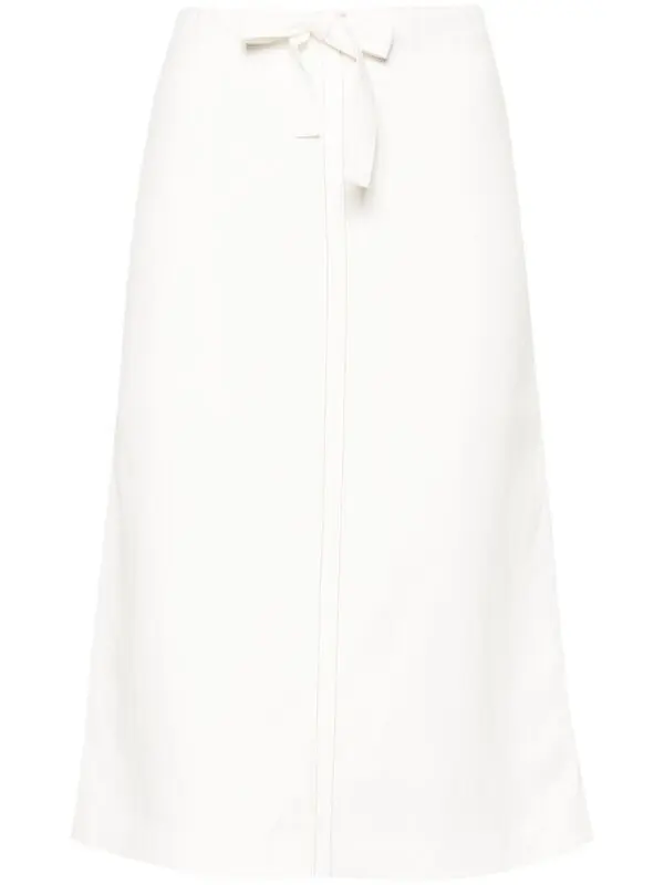 FERRAGAMO Contrast-stitching Drawstring Midi Skirt