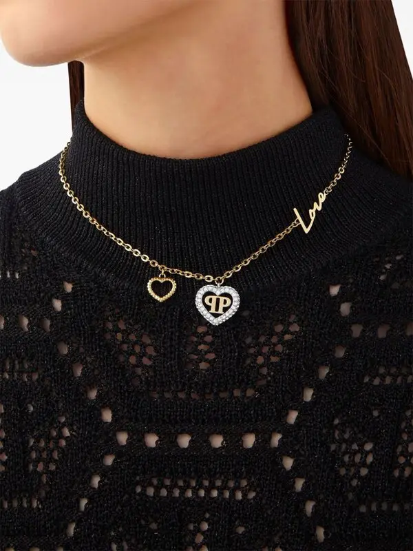 Philipp Plein Rocked Hearts Necklace