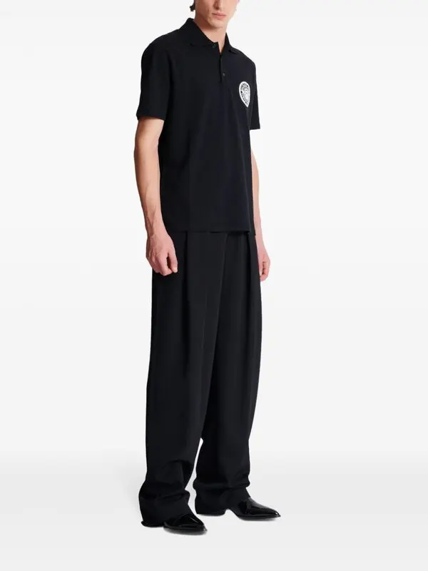 Balmain Logo Polo Shirt - Black