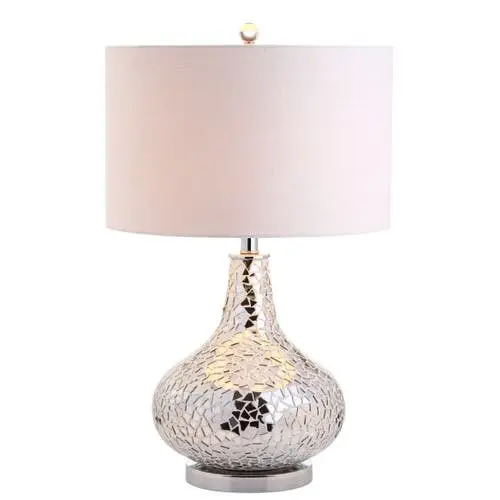 JONATHAN Y Emilia Mirrored Mosaic Led Table Lamp