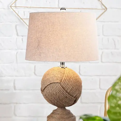 JONATHAN Y Monkey's Knotted Rope Led Table Lamp - Brown/tan