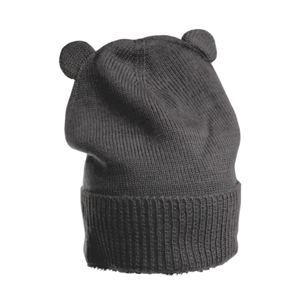 NIRVANNA DESIGNS Bear Cub Ears Beanie - Charcoal