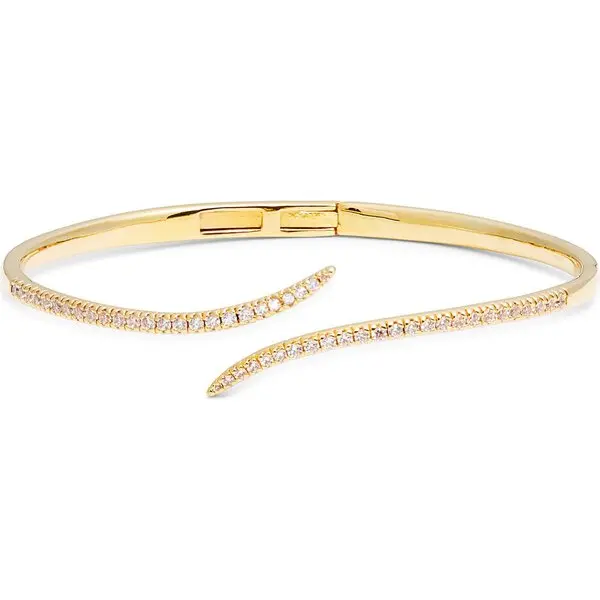 Nordstrom Cubic Zirconia Cuff Bracelet - Clear- Gold