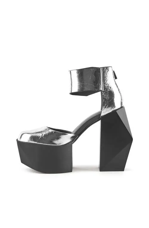United Nude Stage D2 Platform Pumps - Silver