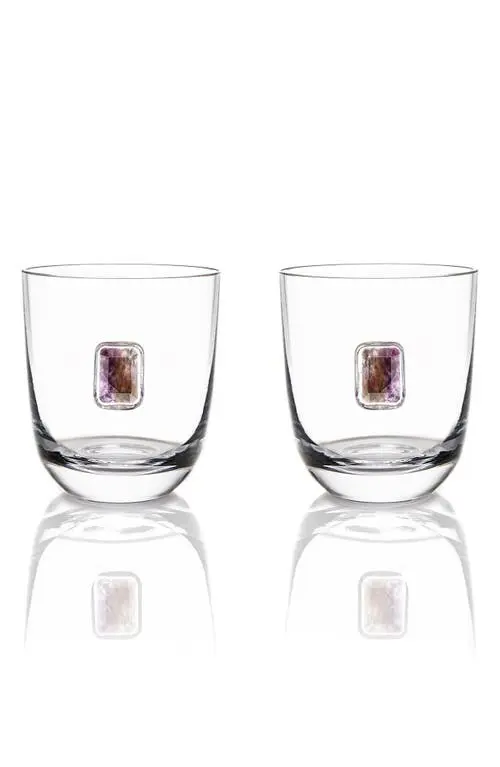 ANNA NEW YORK Elevo Set Of 2 Double Old Fashioned Glasses - Amethyst