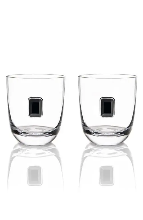 ANNA NEW YORK Elevo Set Of 2 Double Old Fashioned Glasses - Black