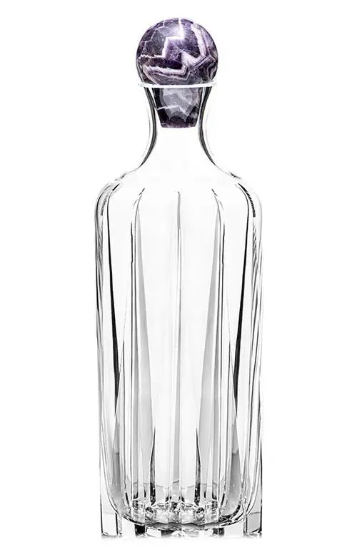 ANNA NEW YORK Elevo Cut Crystal Decanter - Amethyst