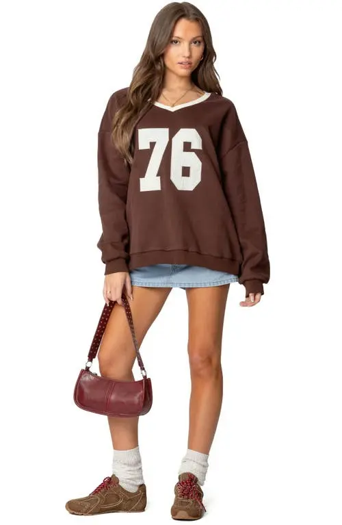 EDIKTED 76 Oversize V-neck Sweatshirt