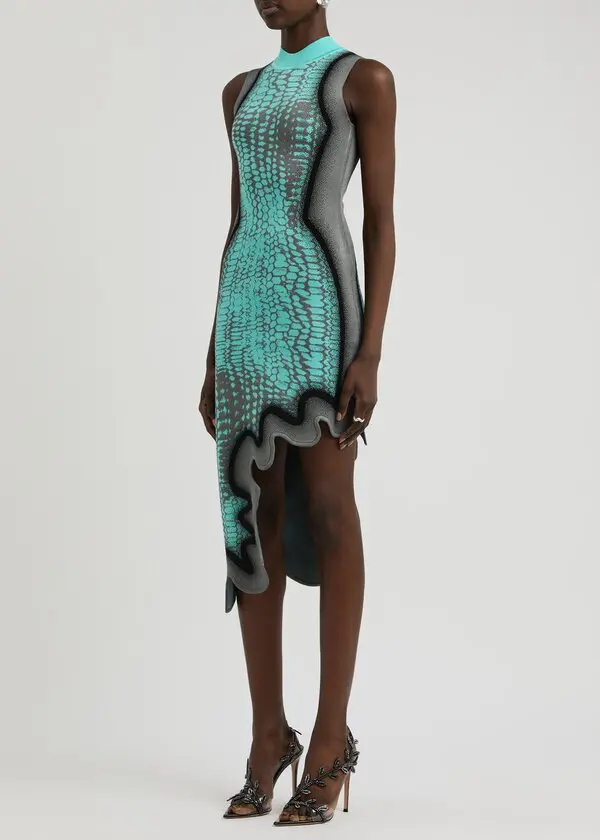 wavy hem knitted sleeveless dress Buy Ph5 Brooklyn Asymmetric Mini - Blue At 50% Off blue sequin mini dress