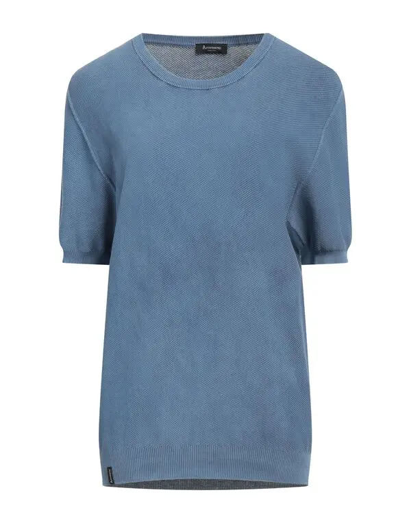 AROVESCIO Knitted Cotton Sweater - Blue