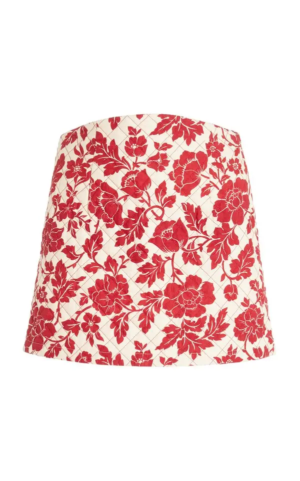 Posse Romeo Floral Print Linen Mini Skirt