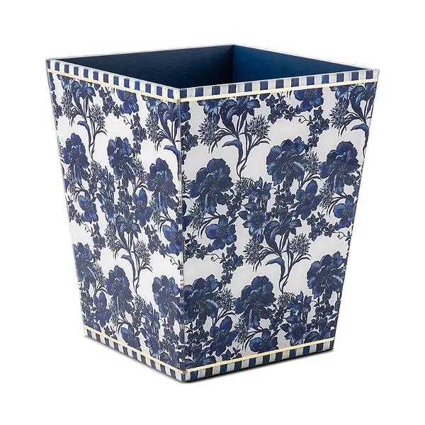 MACKENZIE-CHILDS Royal English Garden Waste Bin - Blue