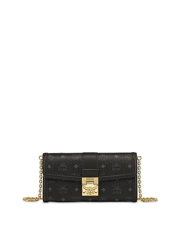 Mcm Tracy Visetos Chain Wallet - Black