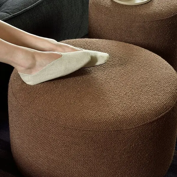 ETHNICRAFT Barrow Pouf, Medium - Copper