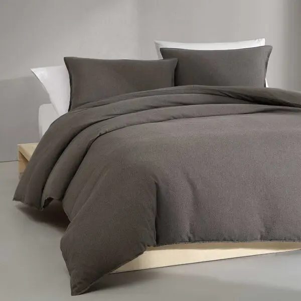 Calvin Klein Melange Flannel 3 Piece Comforter Set, Queen