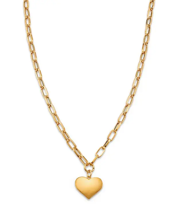 Bloomingdale'S Polished Electroform Heart Pendant Necklace - Gold