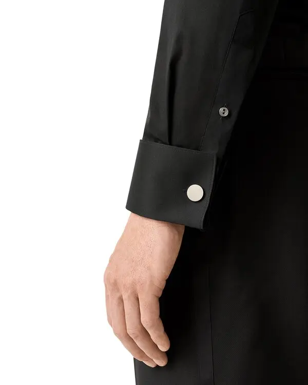 Eton Contemporary Fit Plisse Bib Formal Shirt - Black