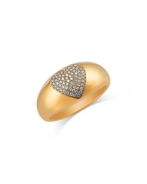 Bloomingdale'S Diamond Heart Band Ring - Gold/white