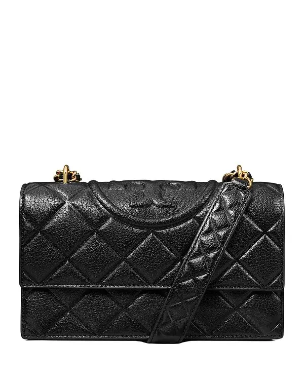 Tory Burch Small Fleming Leather Shoulder Bag - Black