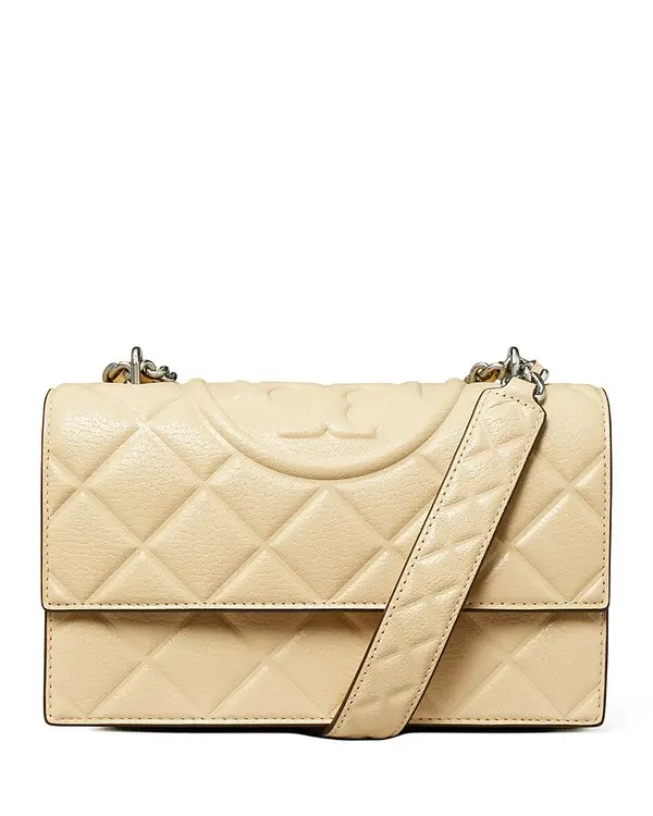 Tory Burch Small Fleming Leather Shoulder Bag - Vanilla