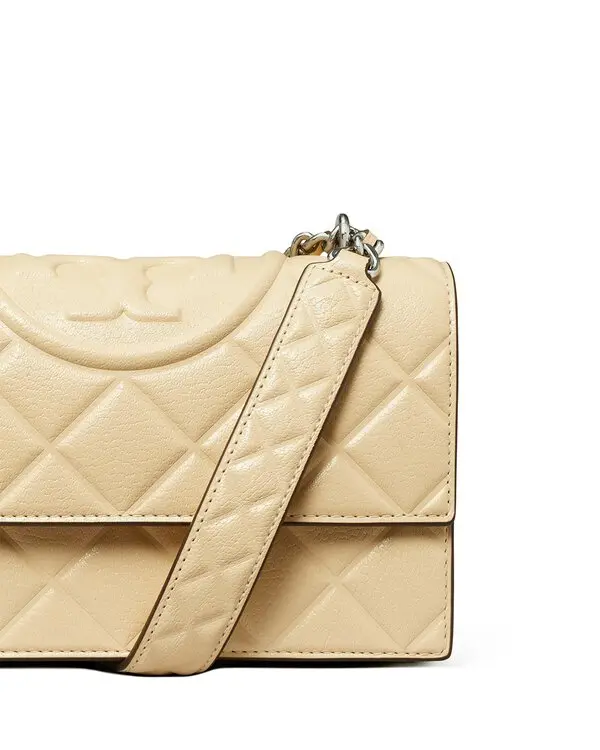 Tory Burch Small Fleming Leather Shoulder Bag - Vanilla