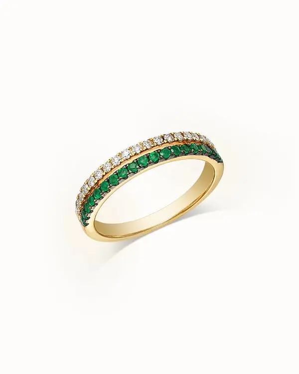Bloomingdale'S Emerald And Diamond Band - Emerald/gold
