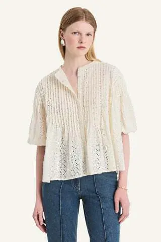 Merlette Roches Cotton Eyelet Top
