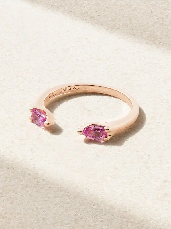 ANITA KO Orbit 18-karat Rose Gold Sapphire Ring - Pink