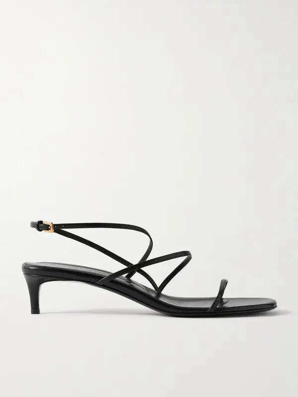 Khaite Loop Leather Sandals - Black