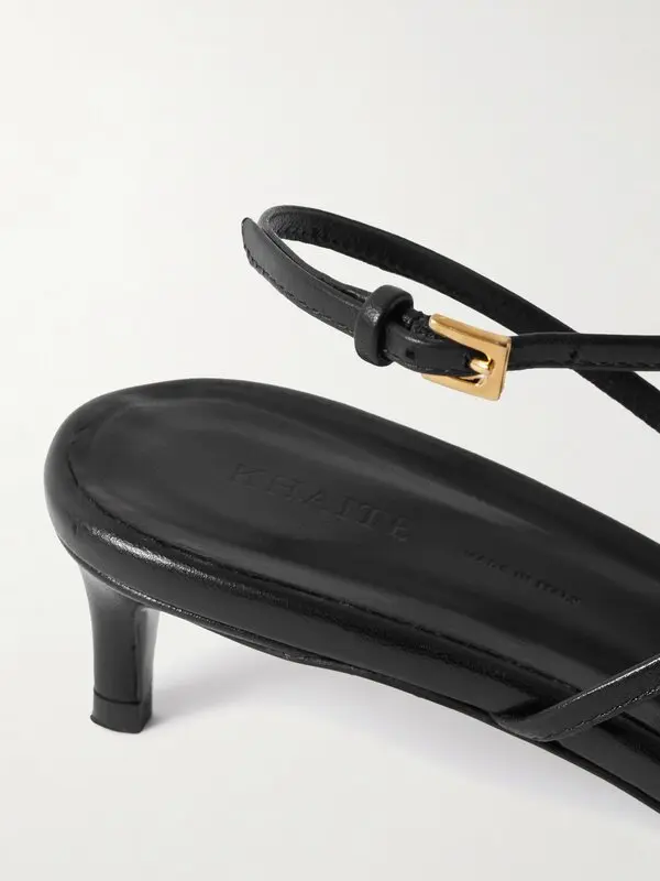 Khaite Loop Leather Sandals - Black