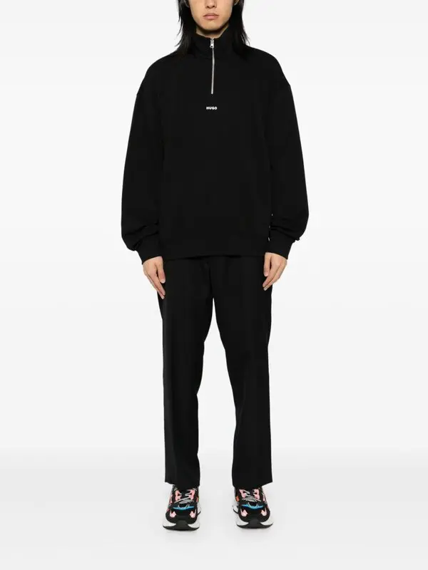 Hugo Zip-neck Logo Print Sweatshirt