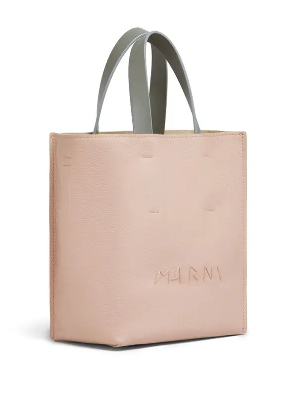 Marni Calfskin Shopper Bag With Handles Pink 52% Off