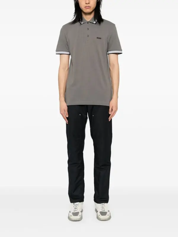 BOSS Logo Embroidery Short-sleeves Polo Shirt