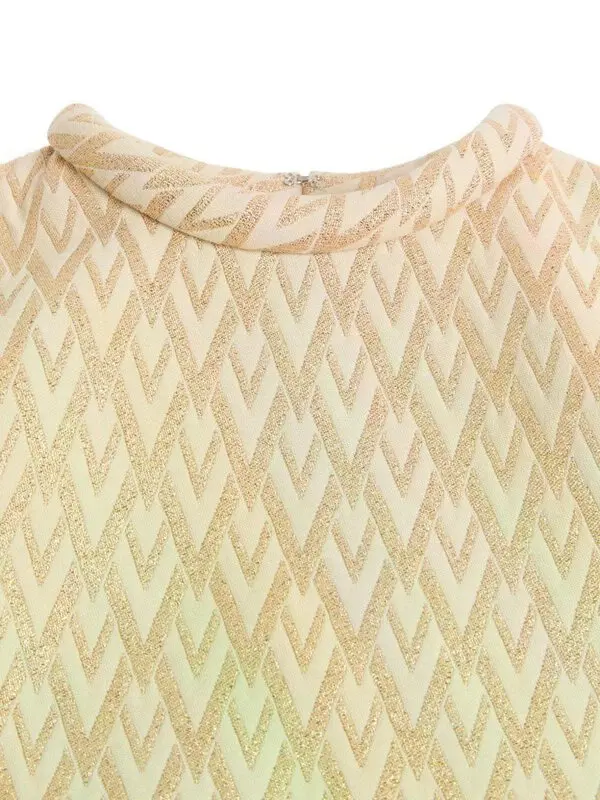 Valentino Garavani Toute La V Lurex Jacquard Mini Dress - Neutrals