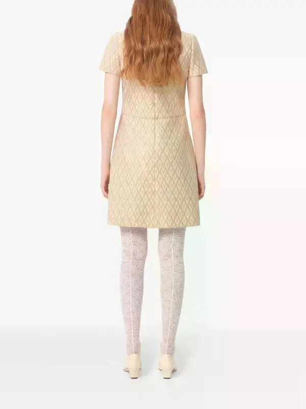 Valentino Garavani Toute La V Lurex Jacquard Mini Dress - Neutrals